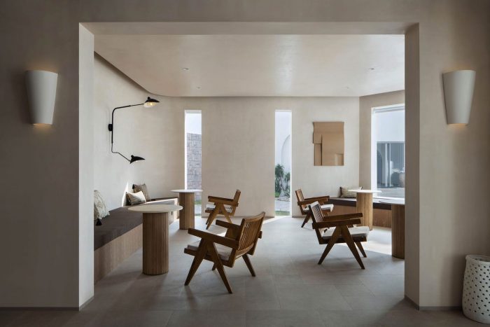 AMBIENTES | Miyue Blue and White Island Pool Homestay por GS Design