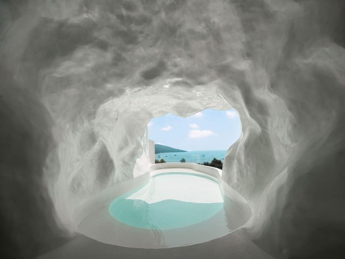 AMBIENTES | Miyue Blue and White Island Pool Homestay por GS Design